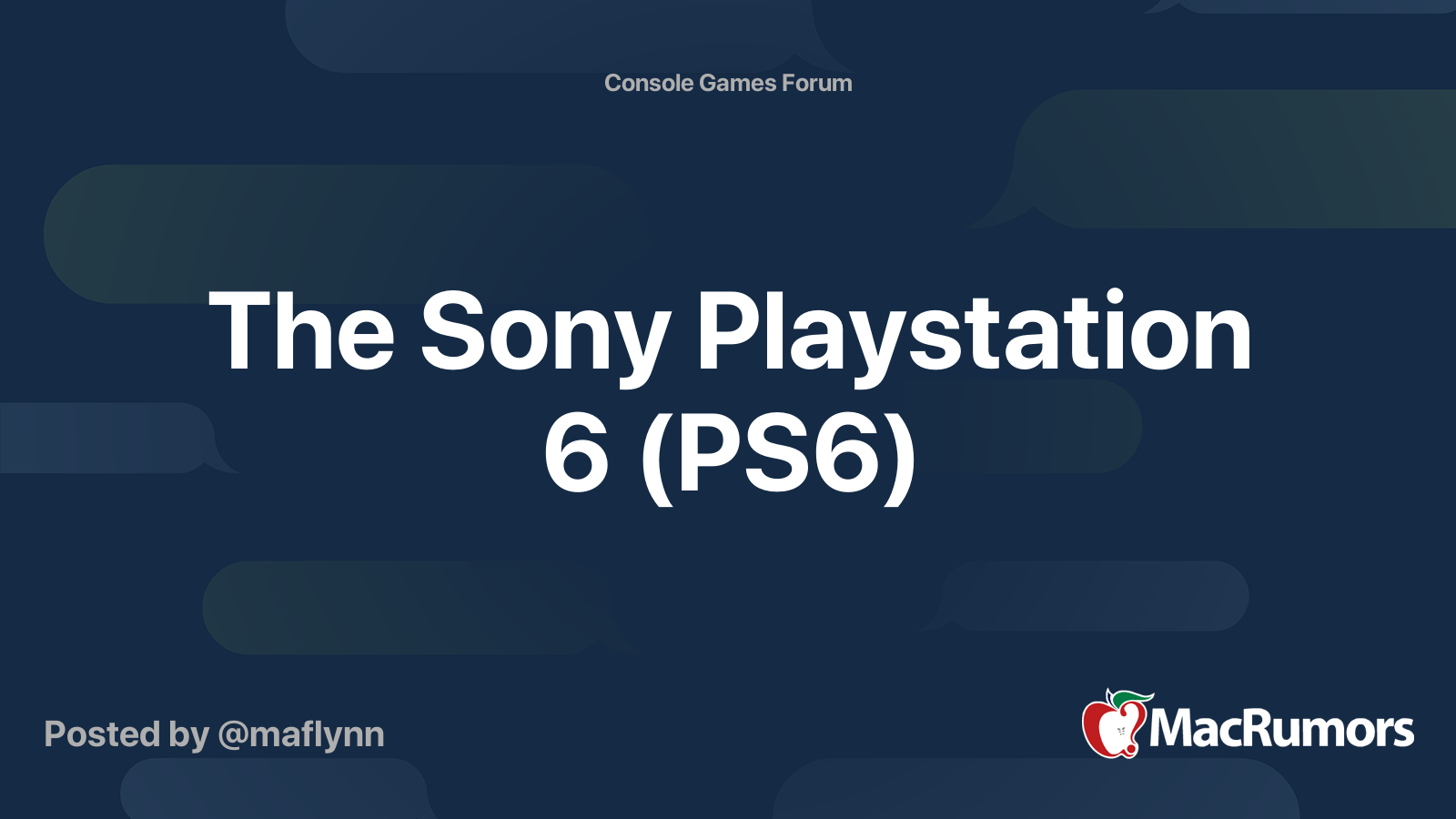 The Sony Playstation 6 (PS6) | MacRumors Forums