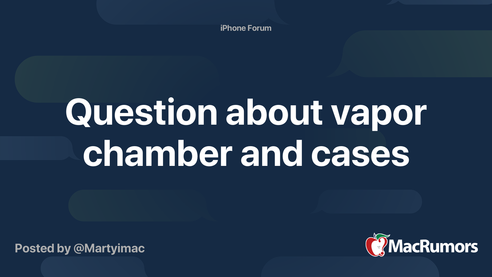 Question about vapor chamber and cases | MacRumors Forums