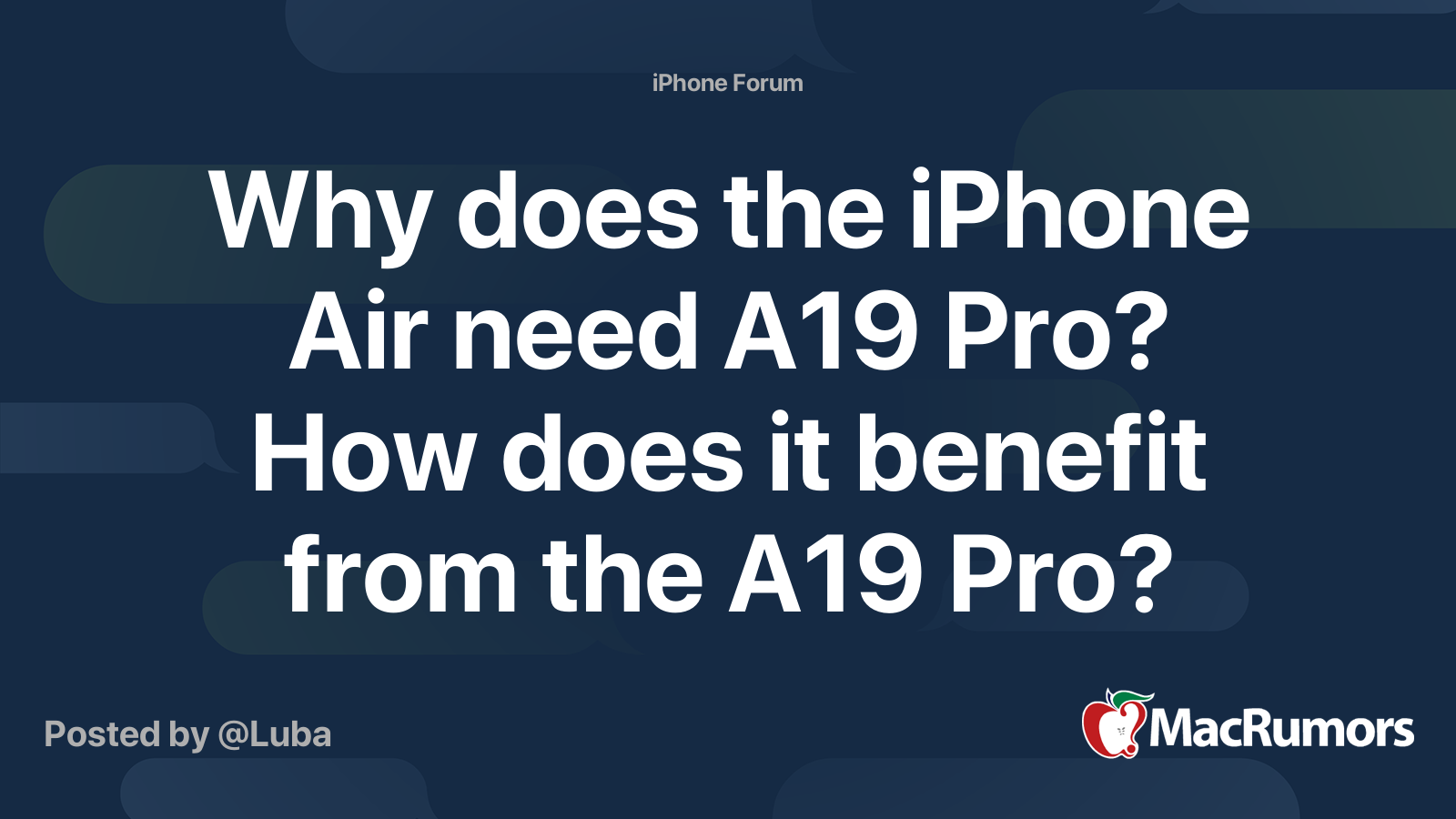 Why does the iPhone Air need A19 Pro? How does it benefit from the A19 ...