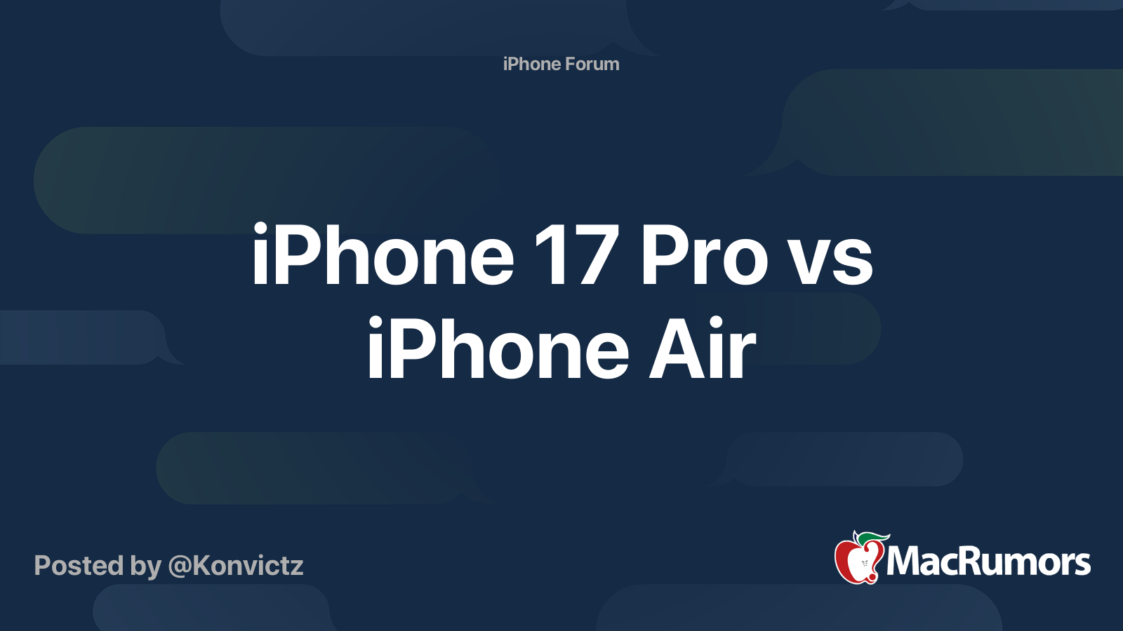 iPhone 17 Pro vs iPhone Air | MacRumors Forums