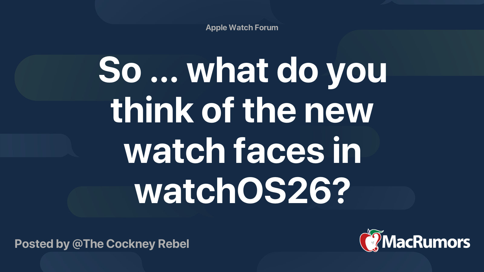 So ... what do you think of the new watch faces in watchOS26 ...