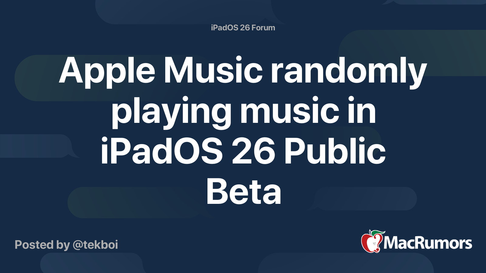 Apple Music randomly playing music in iPadOS 26 Public Beta | MacRumors Forums