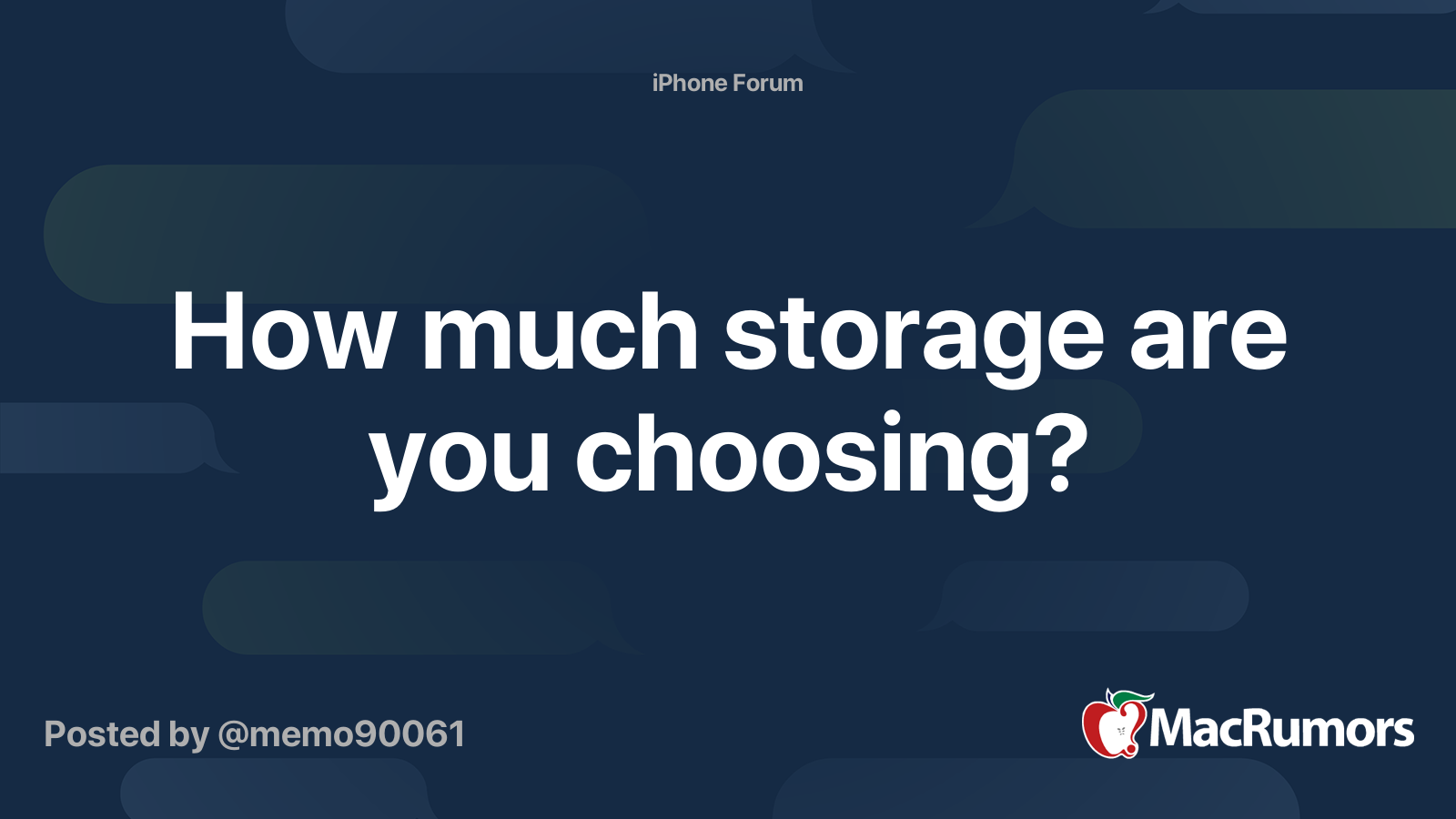 How much storage are you choosing? | MacRumors Forums