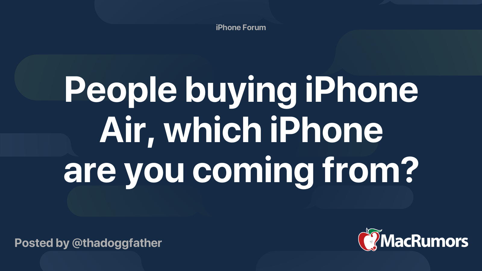 People buying iPhone Air, which iPhone are you coming from? | MacRumors ...