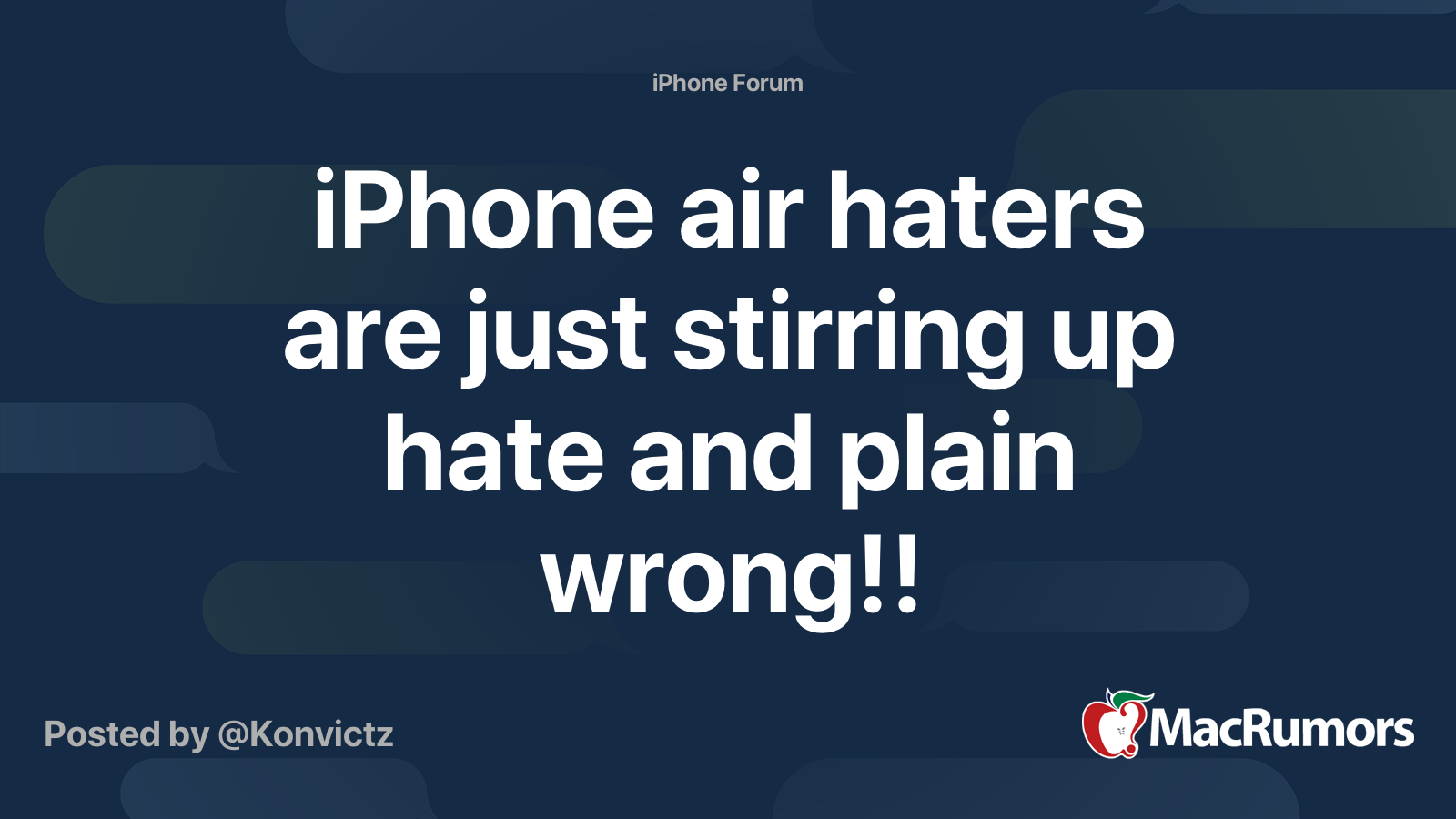 iPhone air haters are just stirring up hate and plain wrong ...