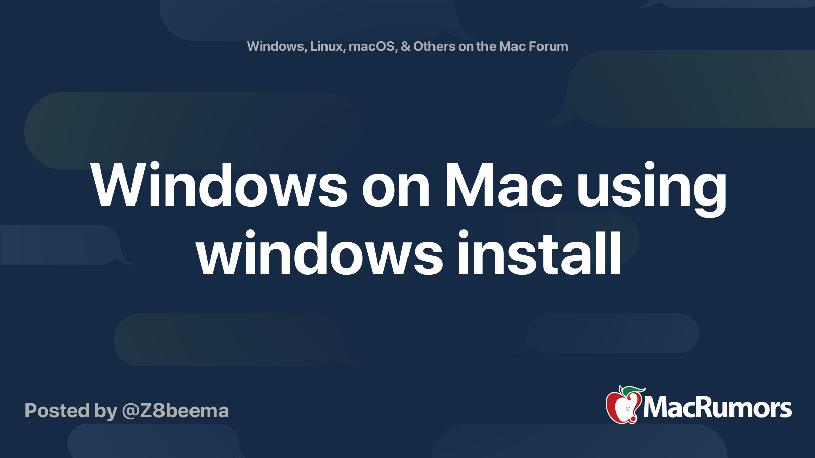 Windows on Mac using windows install | MacRumors Forums