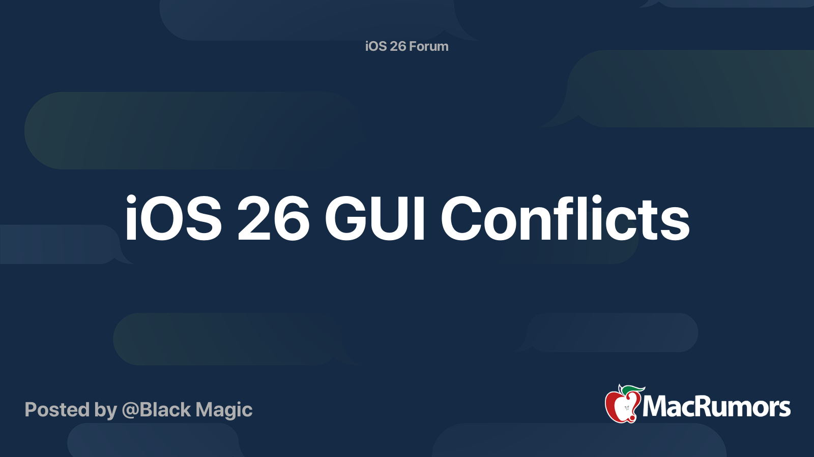 iOS 26 GUI Conflicts | MacRumors Forums