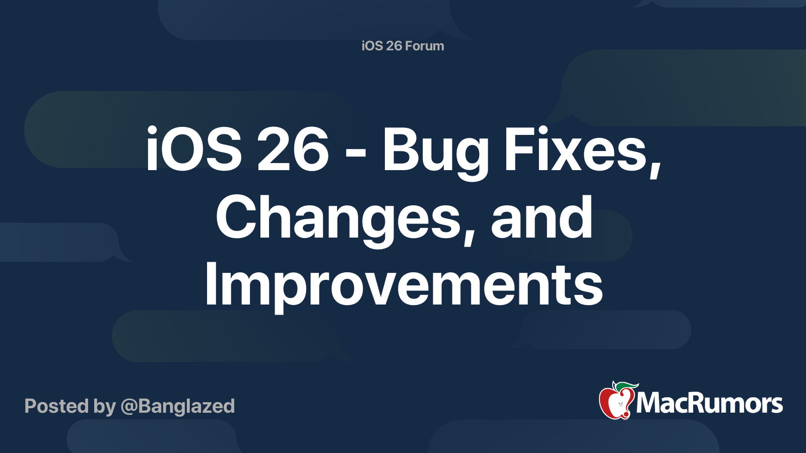 iOS 26 ― Bug Fixes, Changes, and Improvements | MacRumors Forums