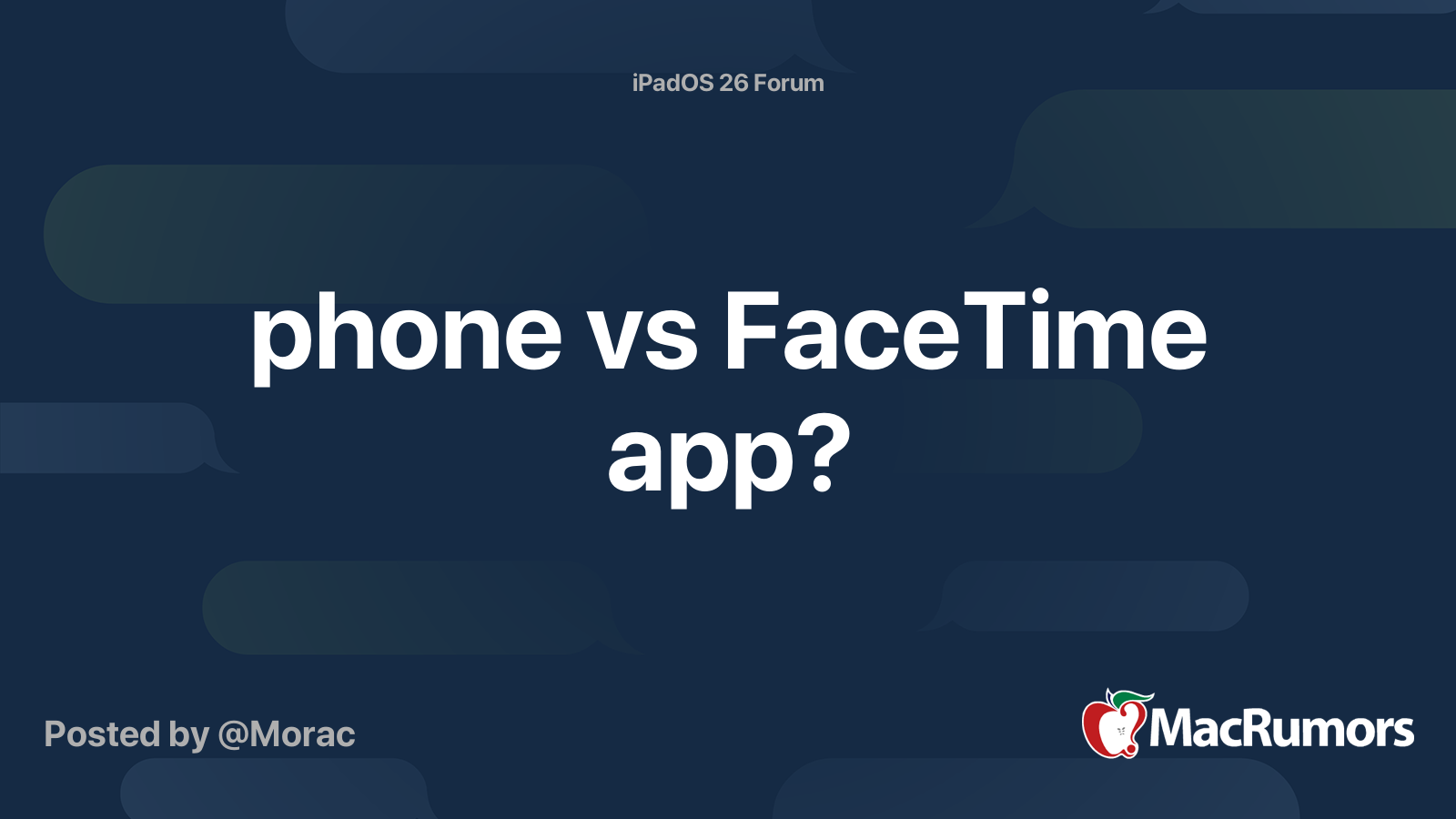phone vs FaceTime app? | MacRumors Forums