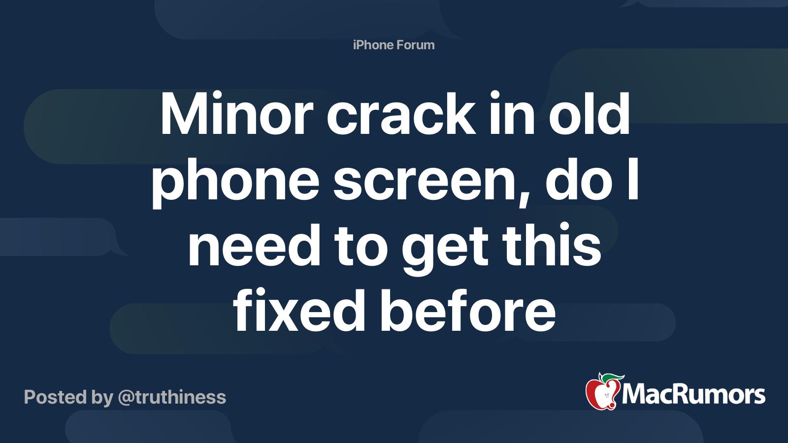 Minor crack in old phone screen, do I need to get this fixed before ...