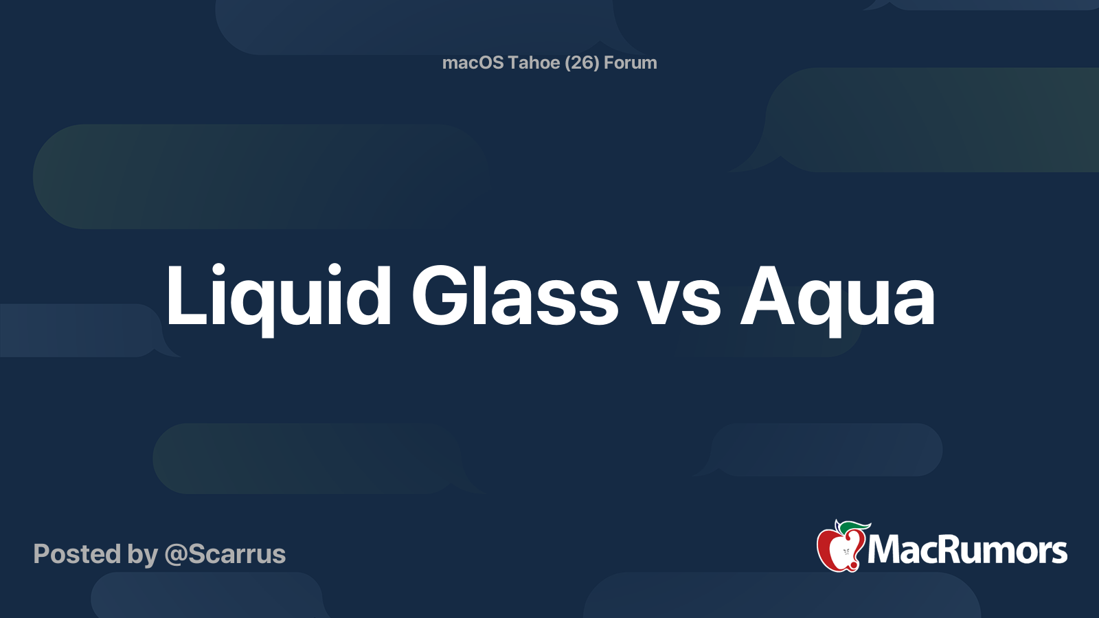 Liquid Glass vs Aqua | MacRumors Forums