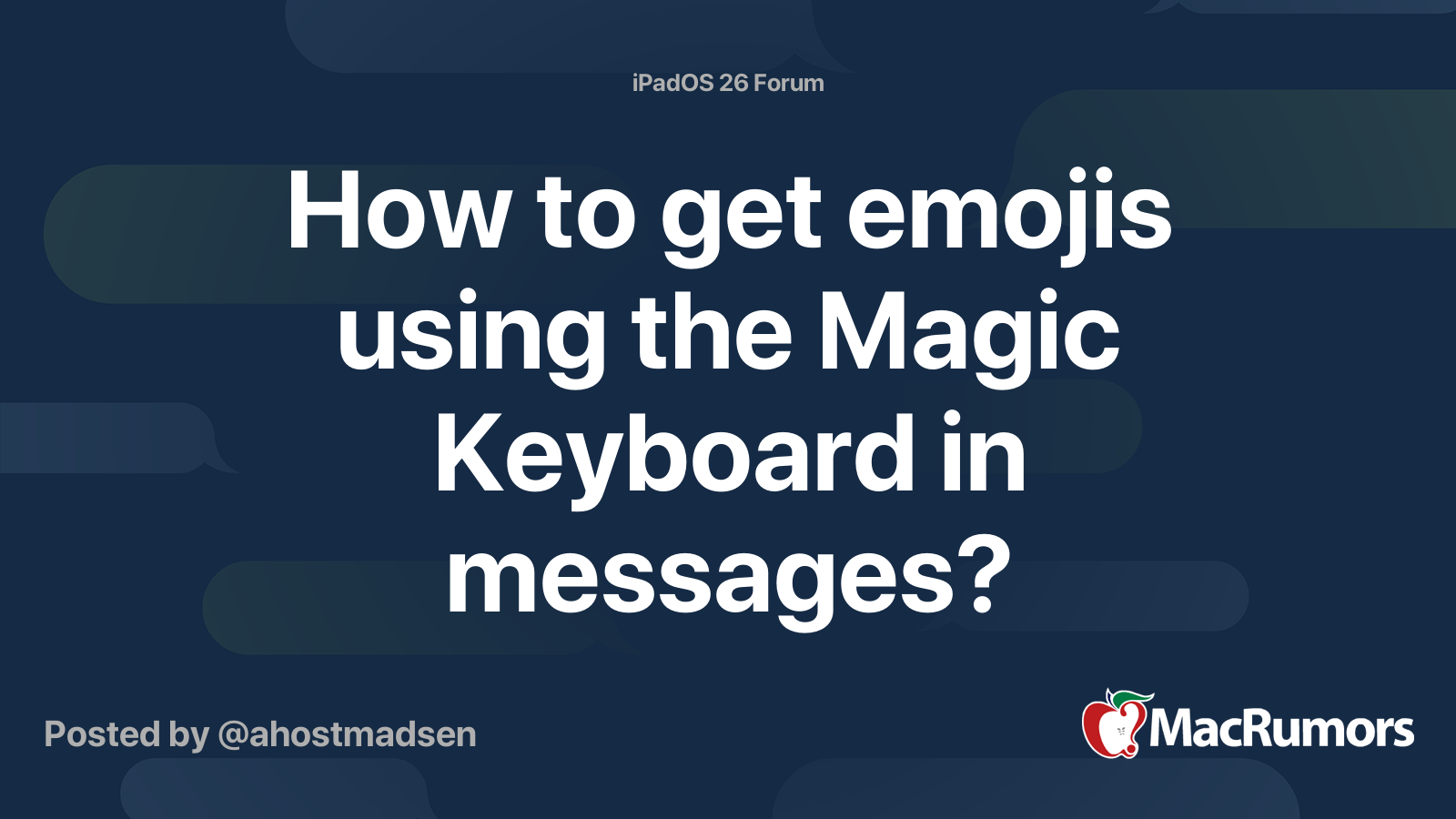 How to get emojis using the Magic Keyboard in messages? | MacRumors Forums