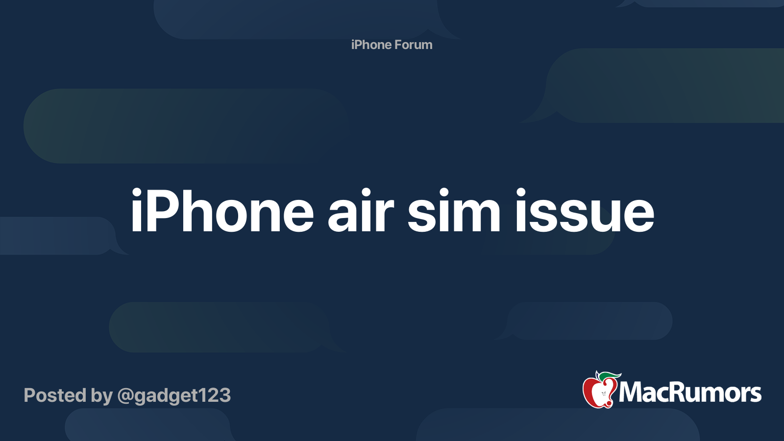 iPhone air sim issue | MacRumors Forums