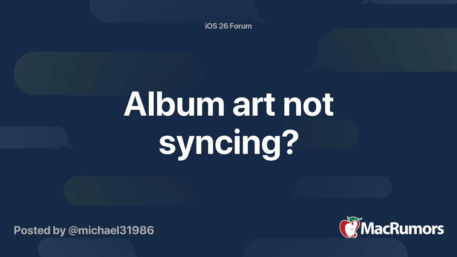 Album art not syncing? | MacRumors Forums