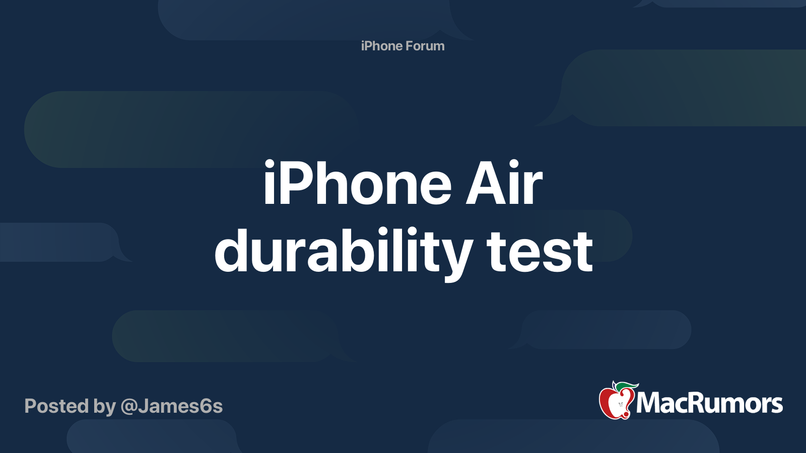iPhone Air durability test | MacRumors Forums