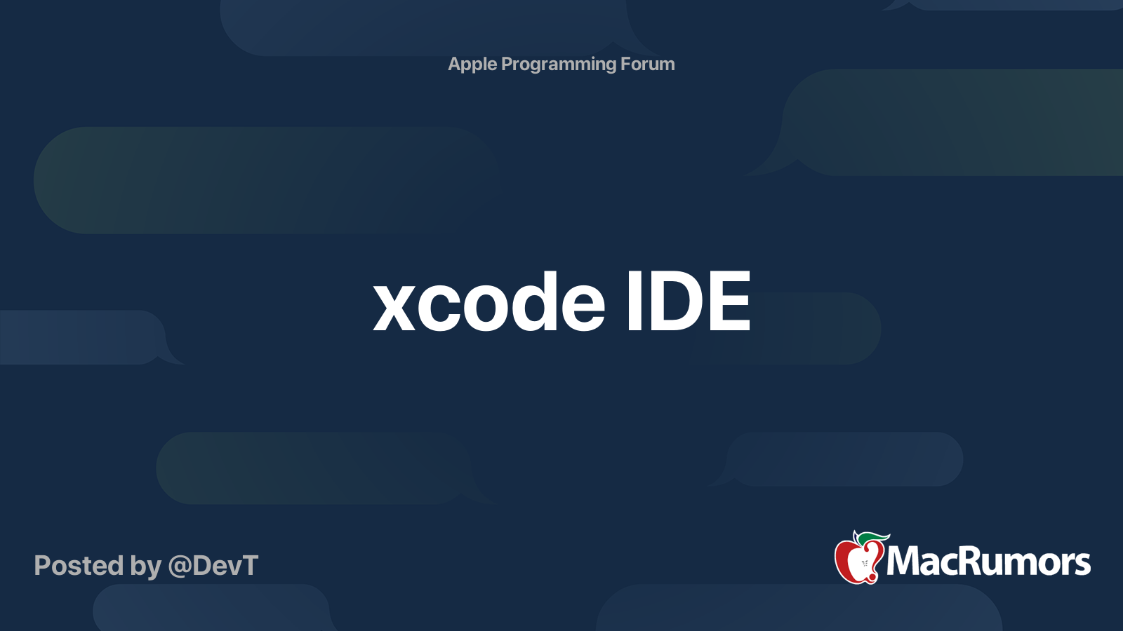 xcode IDE | MacRumors Forums