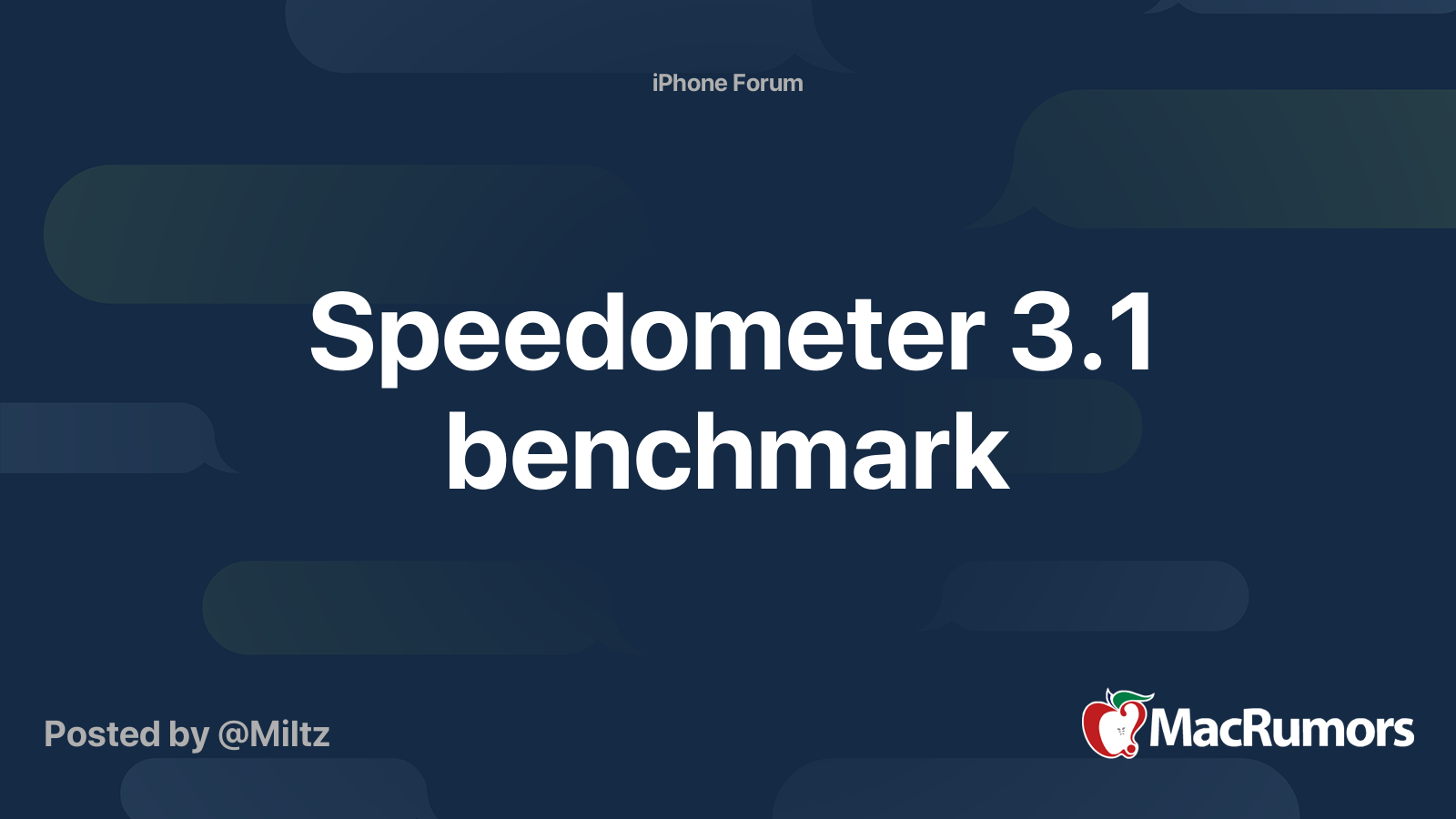 Speedometer 3.1 benchmark | MacRumors Forums
