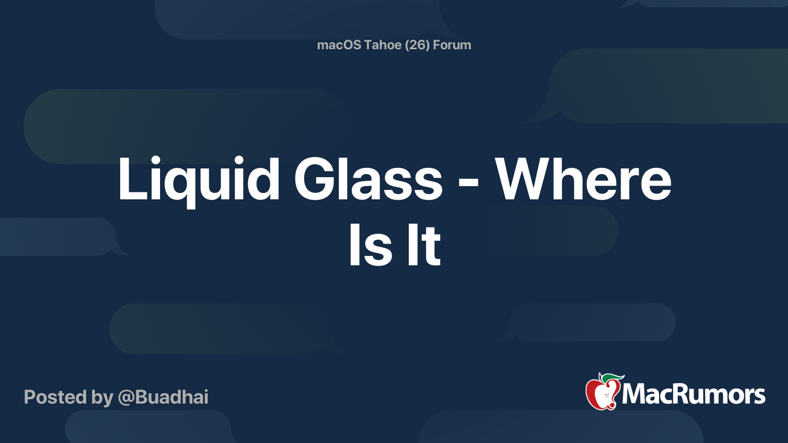 Liquid Glass - Where Is It | MacRumors Forums