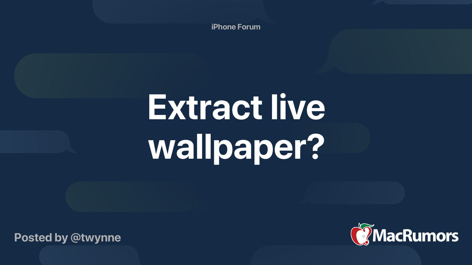 Extract live wallpaper? | MacRumors Forums