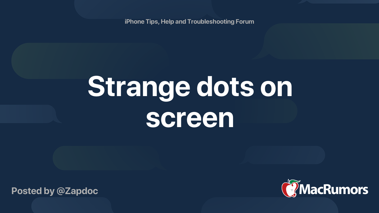 Strange dots on screen | MacRumors Forums