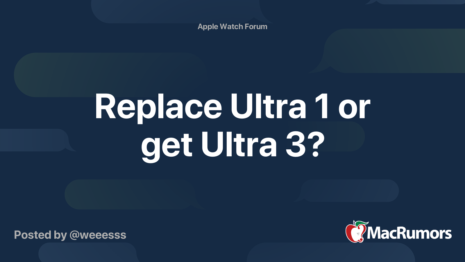 Replace Ultra 1 or get Ultra 3? | MacRumors Forums