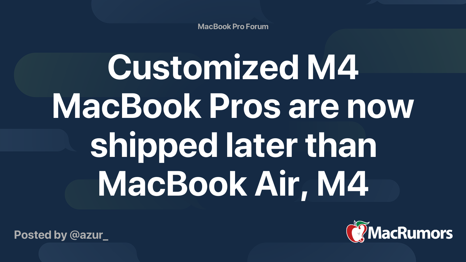 Customized M4 MacBook Pros are now shipped later than MacBook Air, M4 Pro/Max models ...