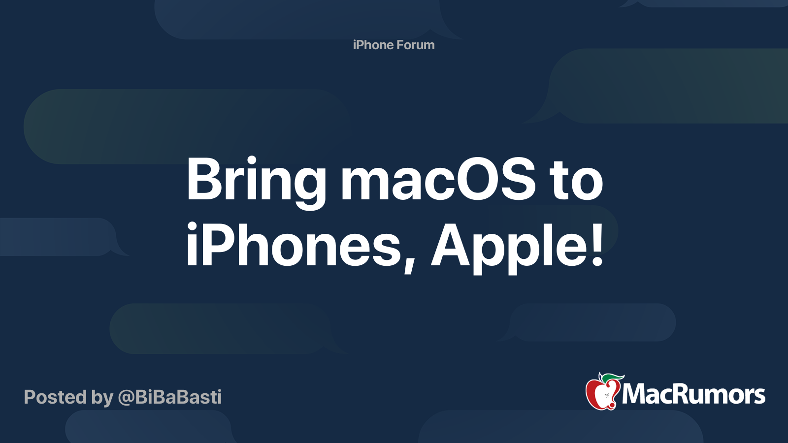 Bring macOS to iPhones, Apple! | MacRumors Forums