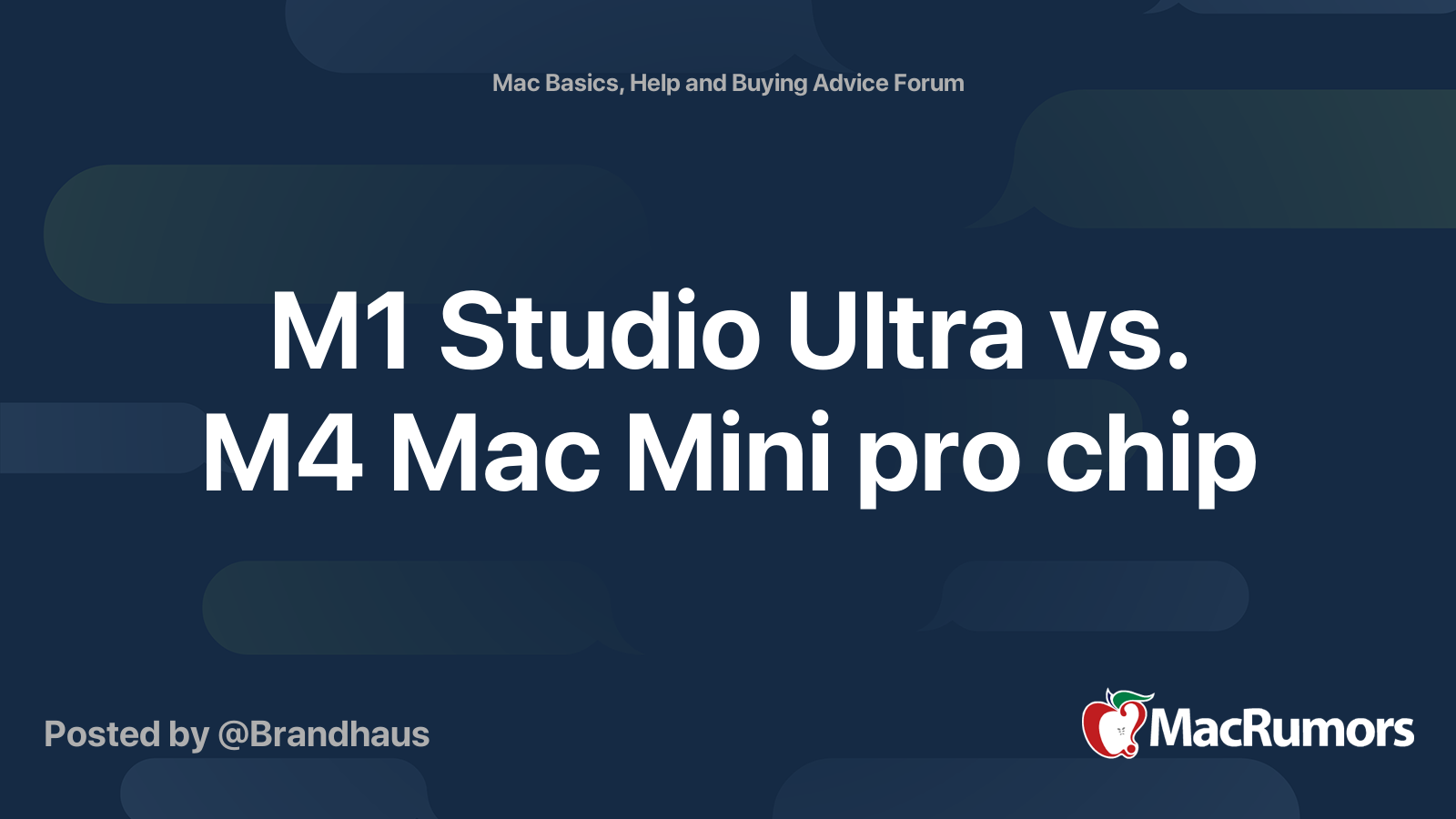 M1 Studio Ultra vs. M4 Mac Mini pro chip | MacRumors Forums
