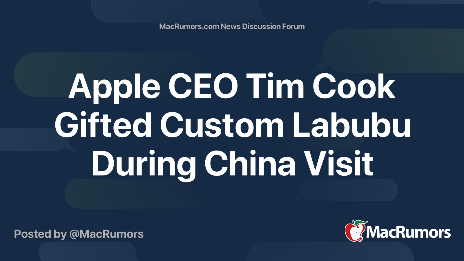 Apple CEO Tim Cook Gifted Custom Labubu During China Visit | Page 3 ...