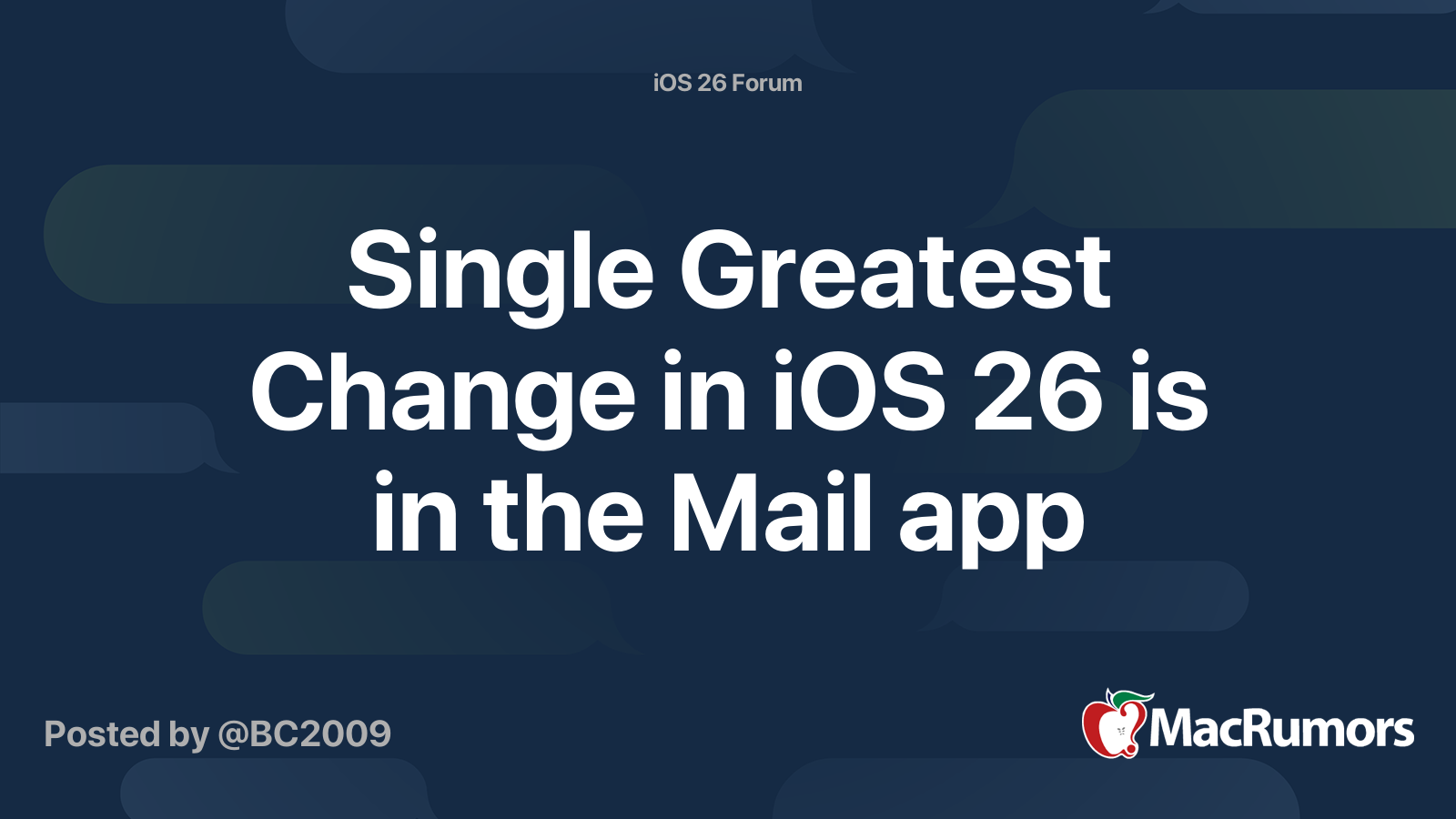 Single Greatest Change in iOS 26 is in the Mail app | MacRumors Forums