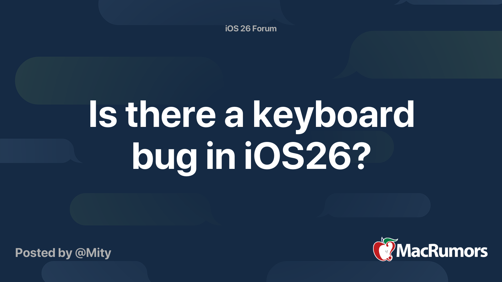 Is there a keyboard bug in iOS26? | MacRumors Forums
