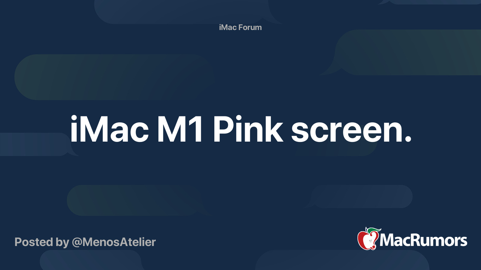 iMac M1 Pink screen. | MacRumors Forums