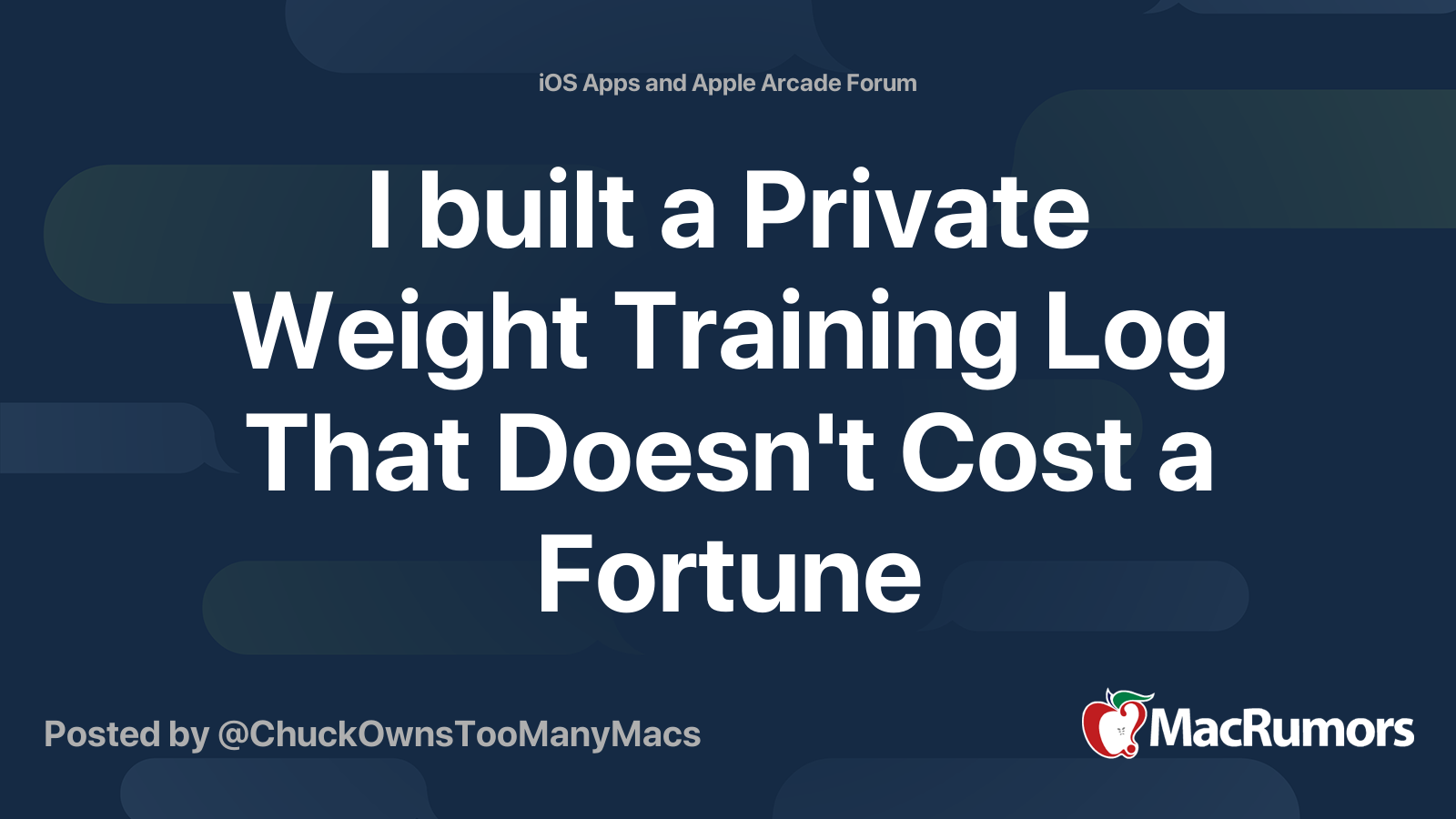 I built a Private Weight Training Log That Doesn't Cost a Fortune ...
