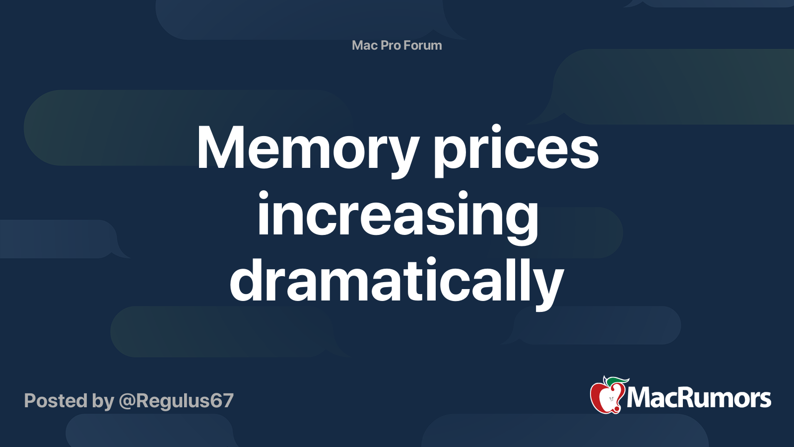 Memory prices increasing dramatically | MacRumors Forums