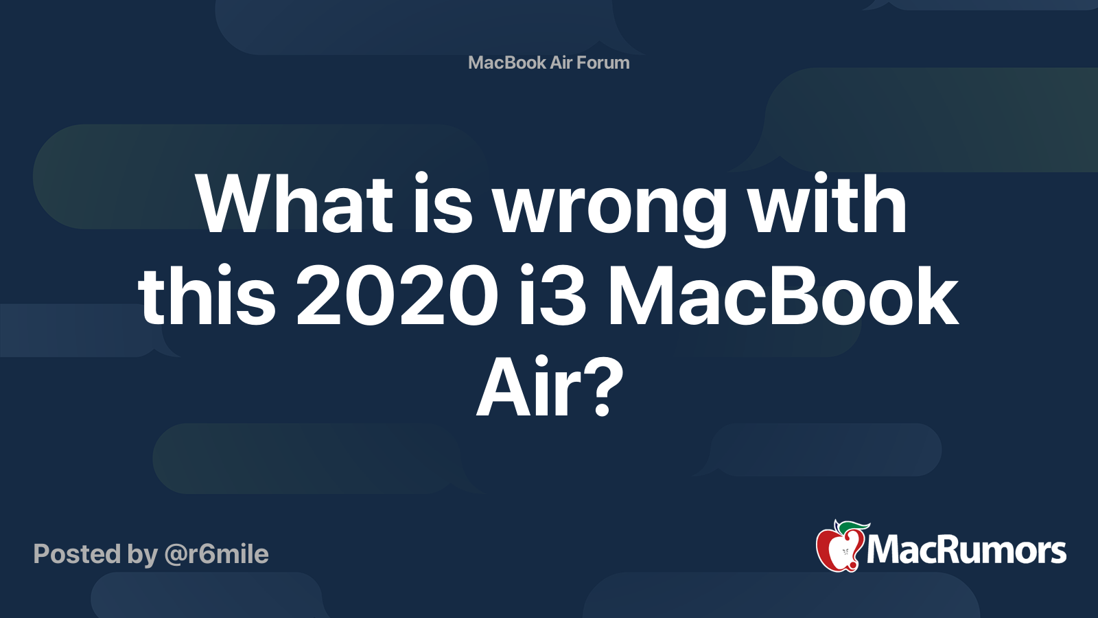 What is wrong with this 2020 i3 MacBook Air? | MacRumors Forums