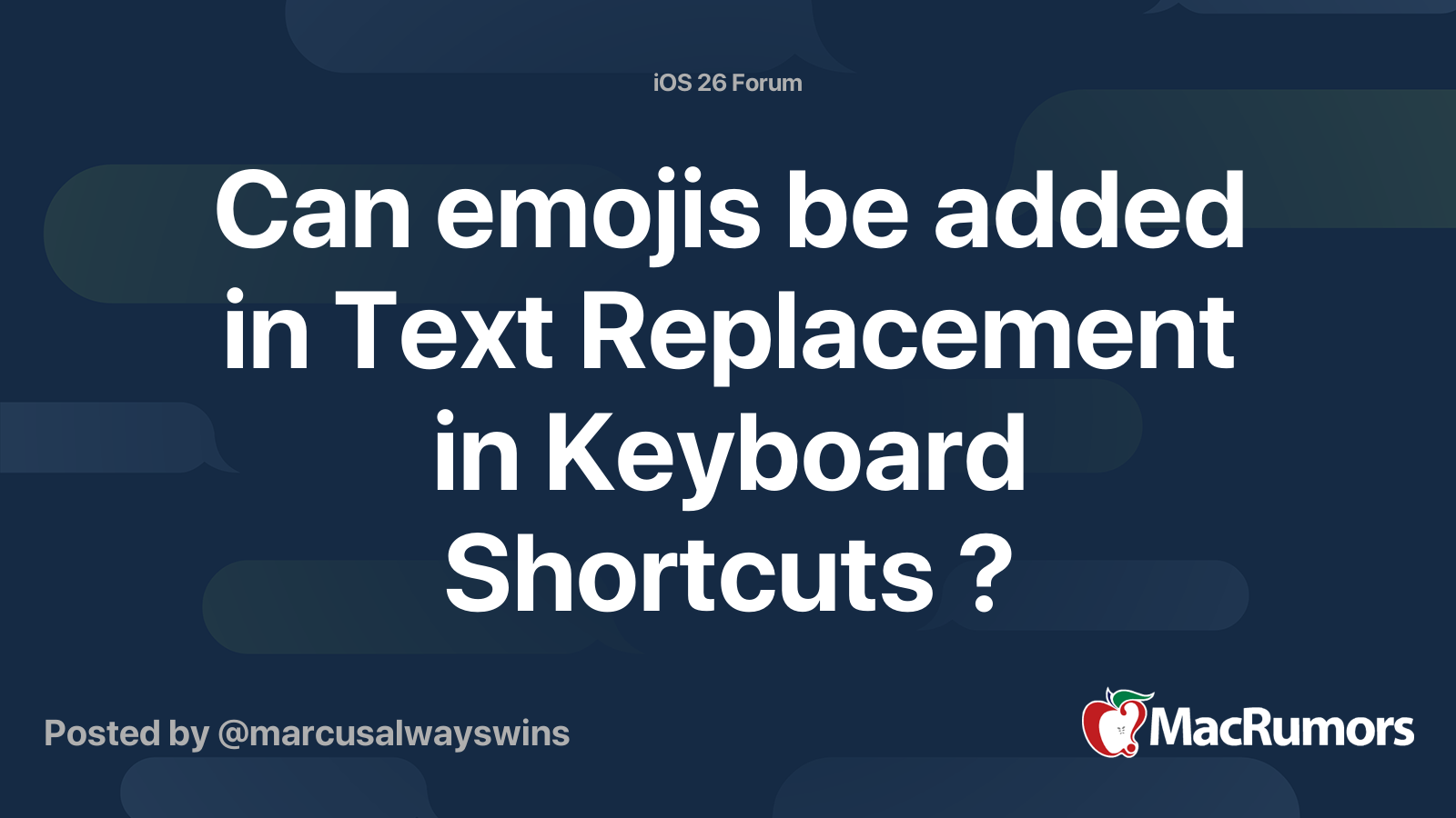 Can emojis be added in Text Replacement in Keyboard Shortcuts ? | MacRumors Forums