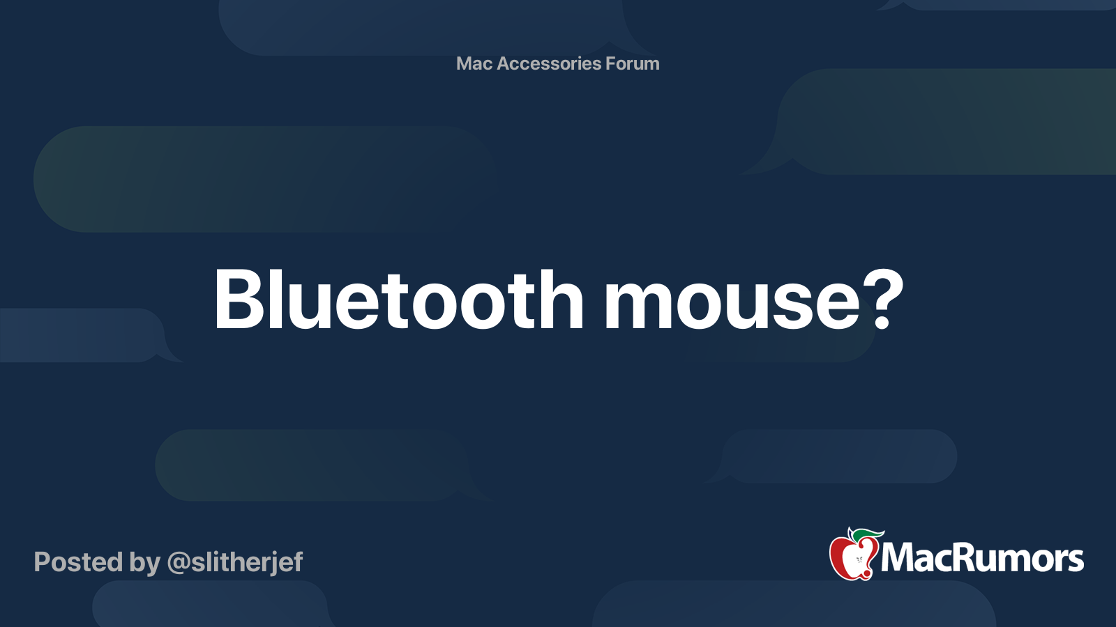 Bluetooth mouse? | MacRumors Forums