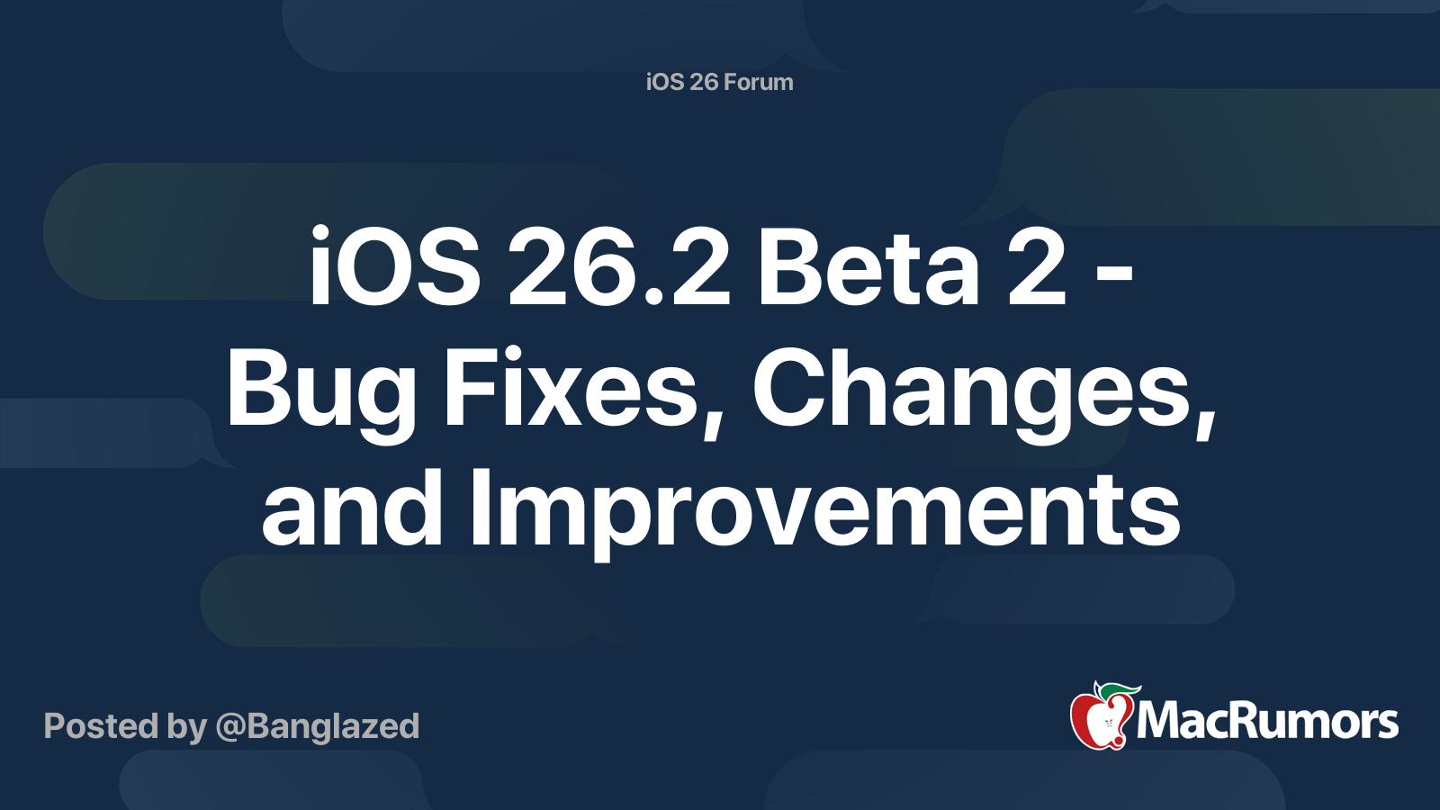 iOS 26.2 Beta 2 ― Bug Fixes, Changes, and Improvements | MacRumors Forums