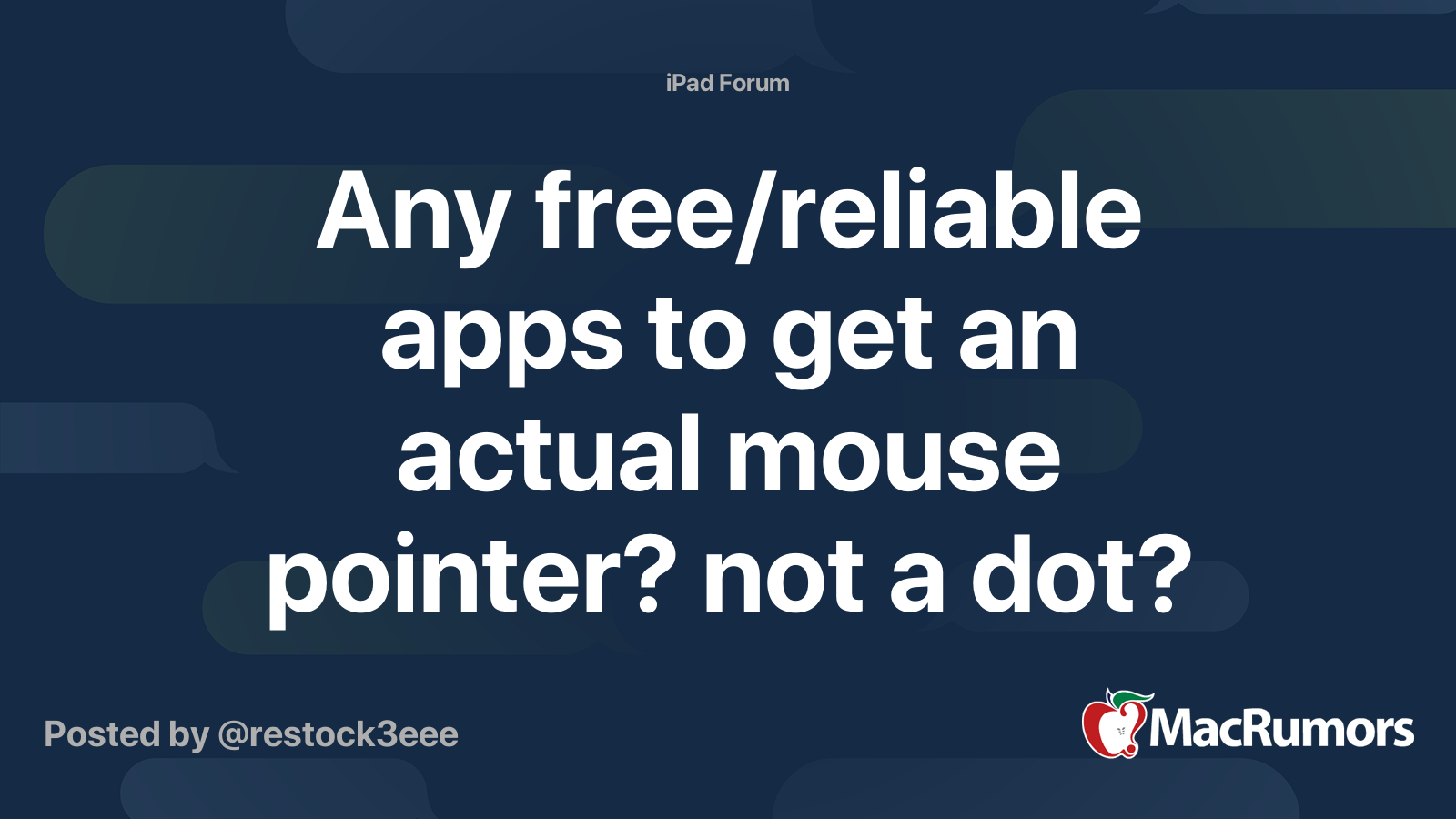 Any free/reliable apps to get an actual mouse pointer? not a dot? | MacRumors Forums