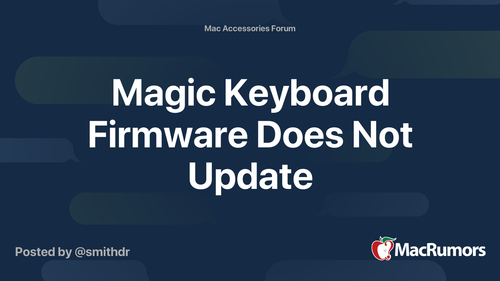Magic Keyboard Firmware Does Not Update | MacRumors Forums