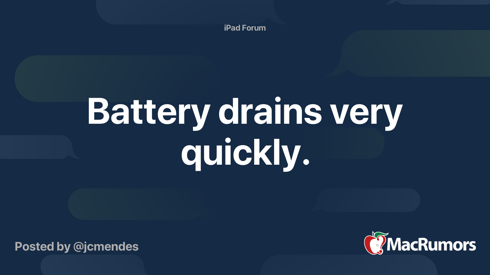 Battery drains very quickly. | Page 3 | MacRumors Forums