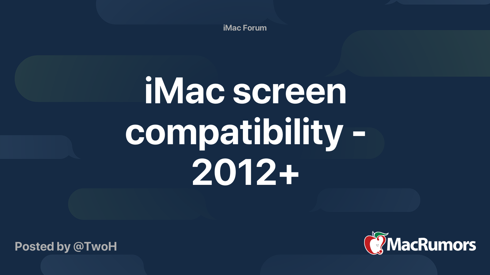 iMac screen compatibility - 2012+ | MacRumors Forums