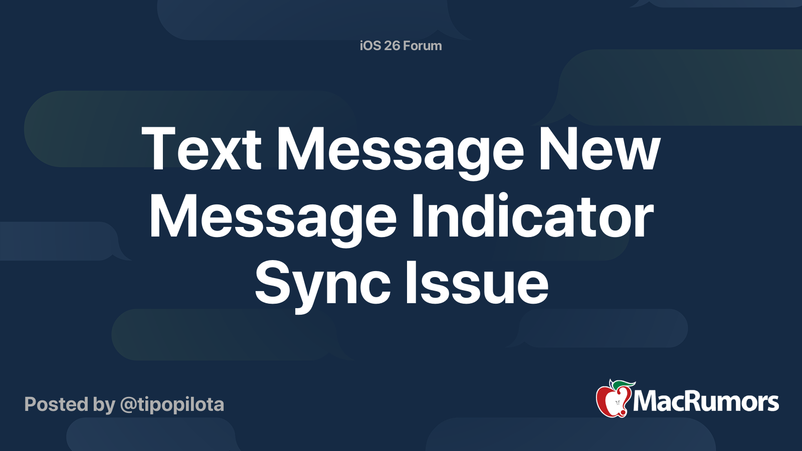 Text Message New Message Indicator Sync Issue | MacRumors Forums