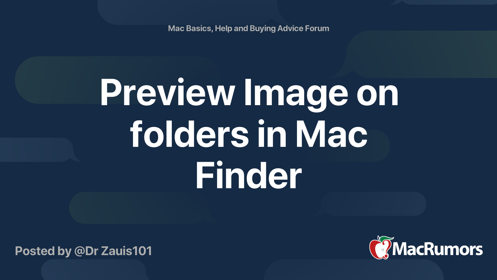 Preview Image on folders in Mac Finder | MacRumors Forums