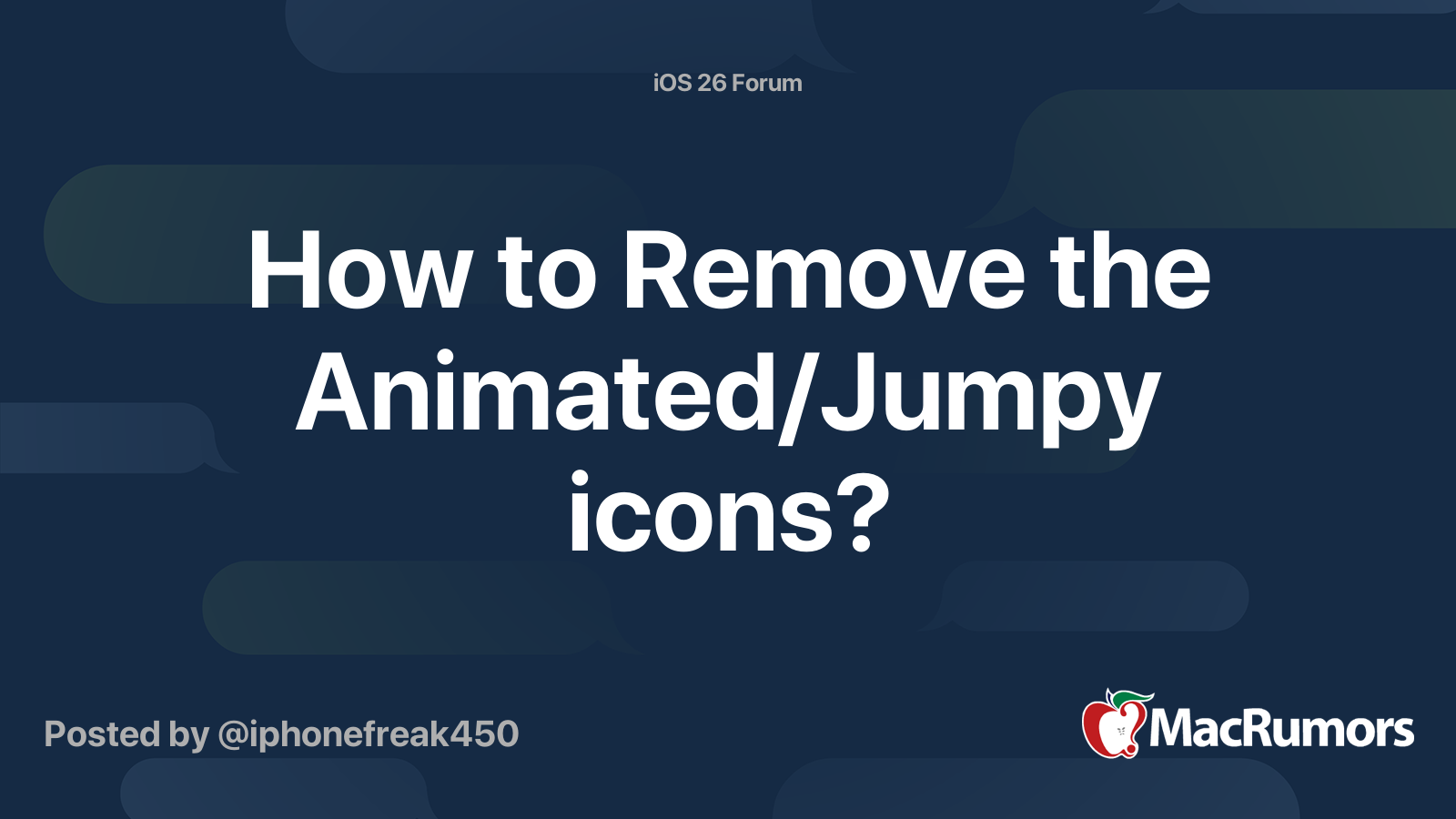 How to Remove the Animated/Jumpy icons? | MacRumors Forums