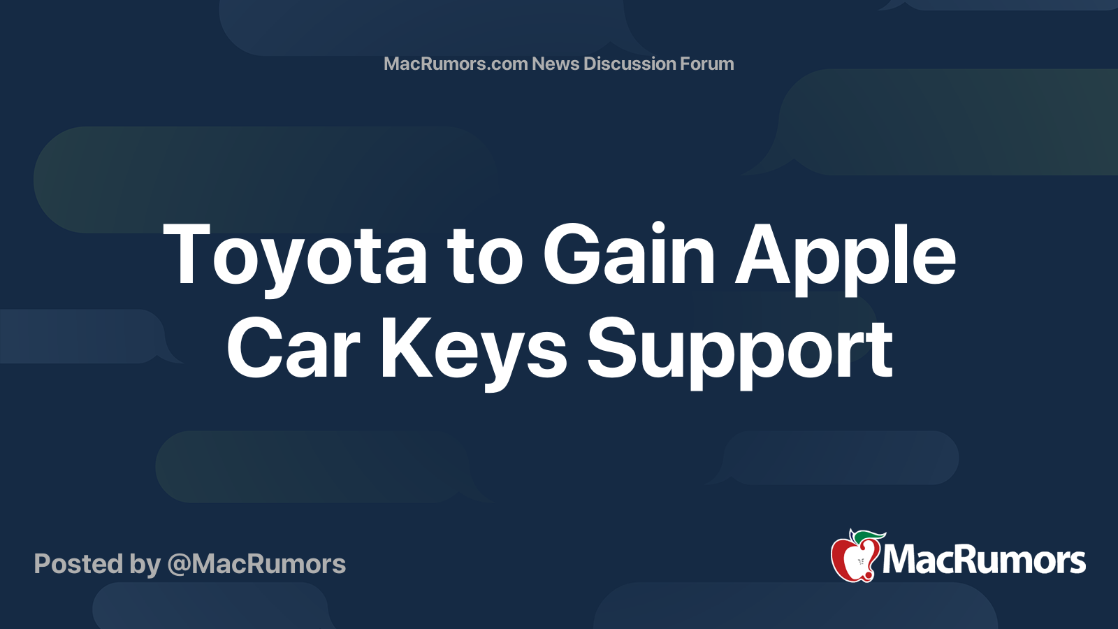 Toyota to Gain Apple Car Keys Support | Page 2 | MacRumors Forums