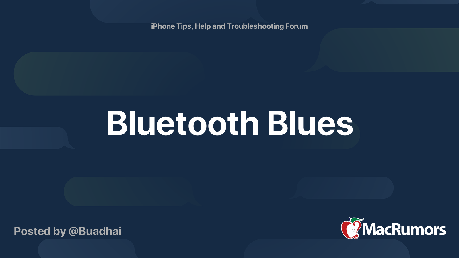 Bluetooth Blues | MacRumors Forums