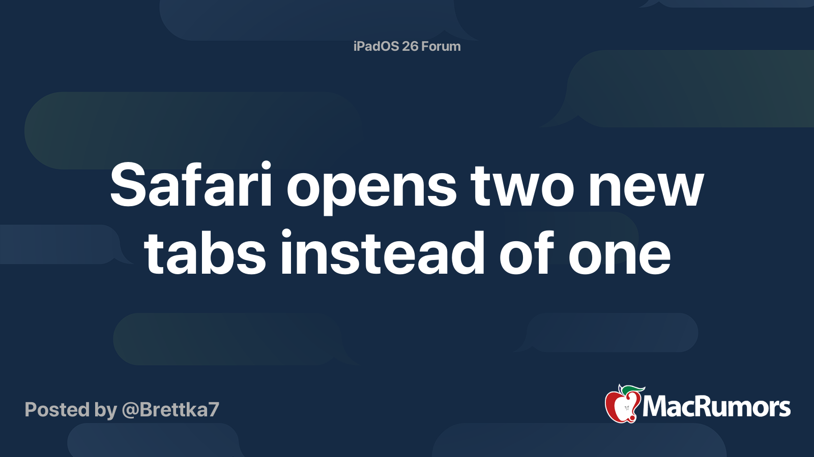 Safari opens two new tabs instead of one | MacRumors Forums