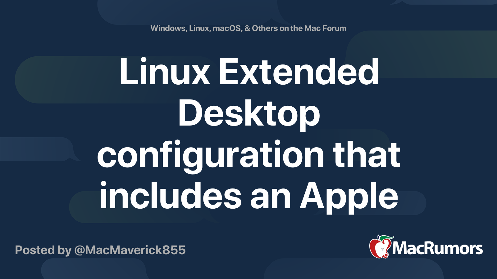 Linux Extended Desktop configuration that includes an Apple Cinema or ...