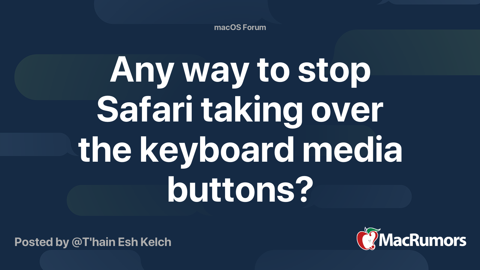 Any way to stop Safari taking over the keyboard media buttons ...
